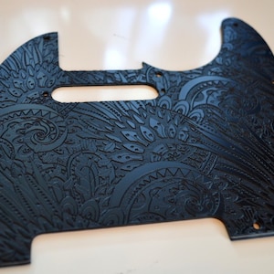 Custom Black Psychedelic Textured Pickguard - Fits Fender Telecaster ...