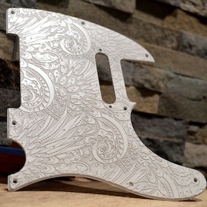 Custom White Psychedelic Textured Pickguard - Fits Fender Telecaster ...