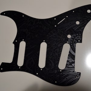 Custom Black Psychedelic Textured Pickguard Fits Fender Stratocaster ...