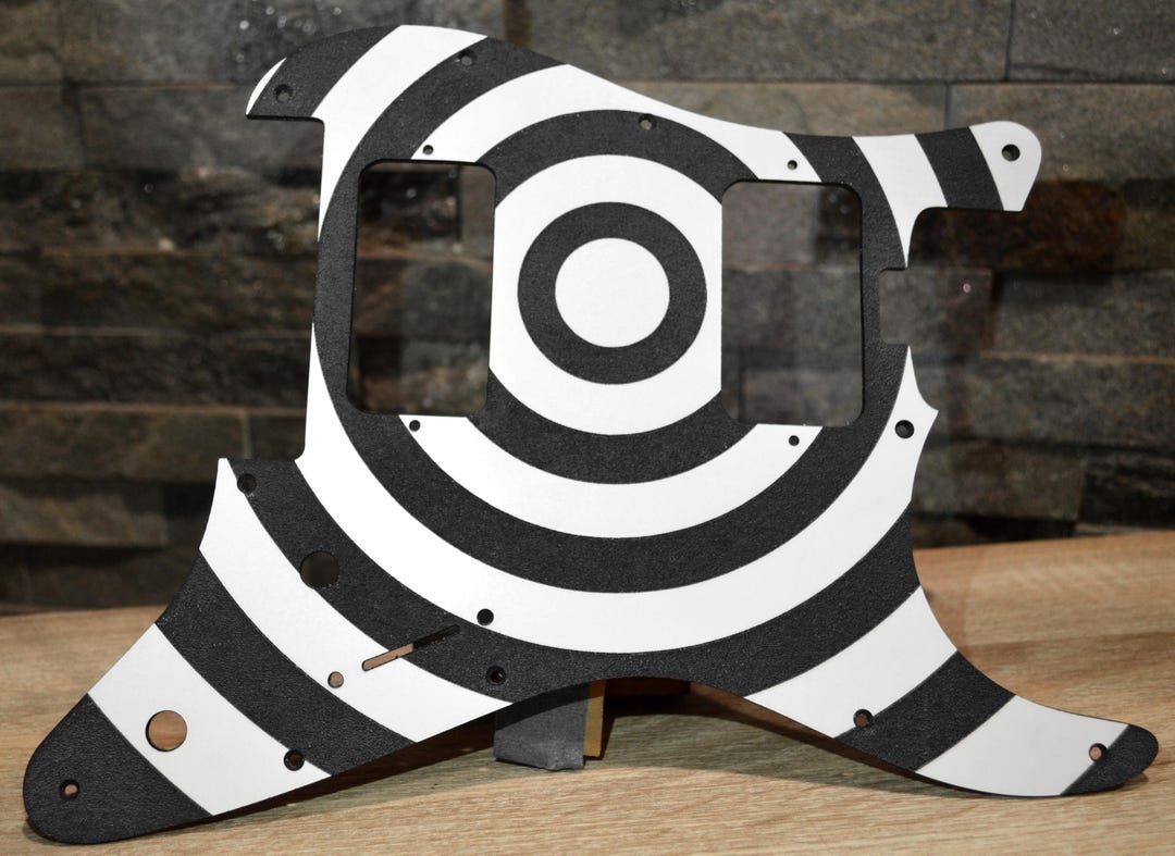 Black and White Textured Bullseye Pickguard for Charvel Pro-mod So-cal ...