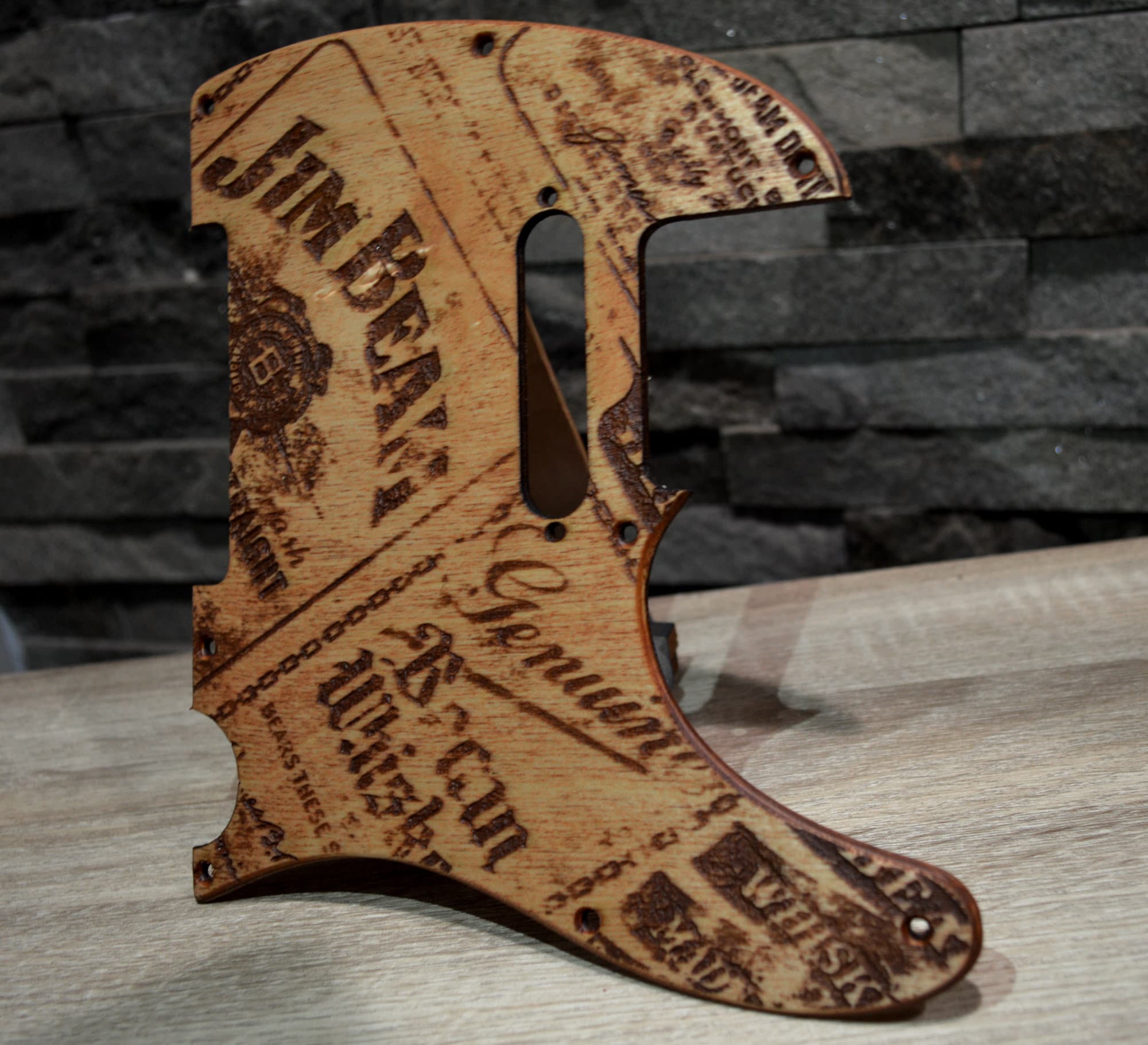 Distressed Vintage Jim Beam Label Pickguard - Fits Fender Telecaster ...