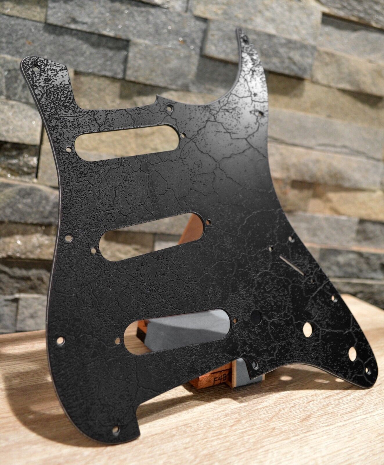 Custom Black Crackle Textured Pickguard - Fits Fender Stratocaster ...
