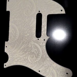 Custom White Psychedelic Textured Pickguard - Fits Fender Telecaster ...