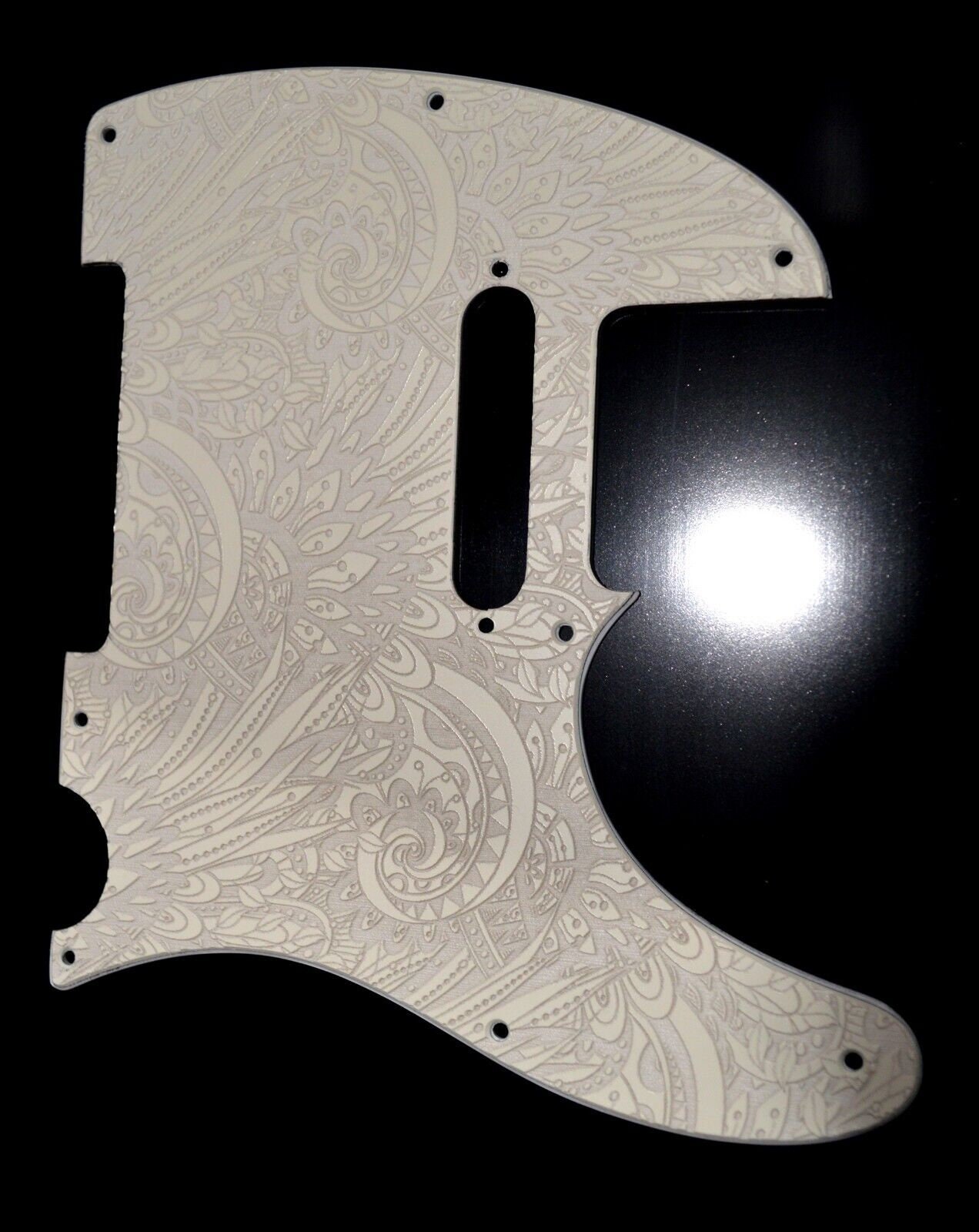 Custom White Psychedelic Textured Pickguard Fits Fender Telecaster USA ...