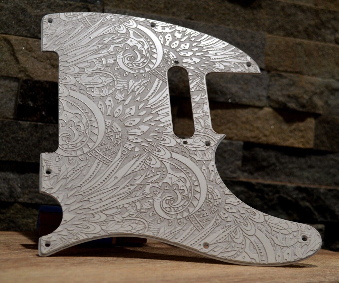 Custom White Psychedelic Textured Pickguard - Fits Fender Telecaster ...