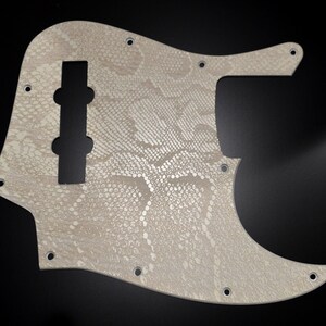 Custom Jazz Bass Pickguard J Bass Scratch Plate Ash White Snakeskin ...