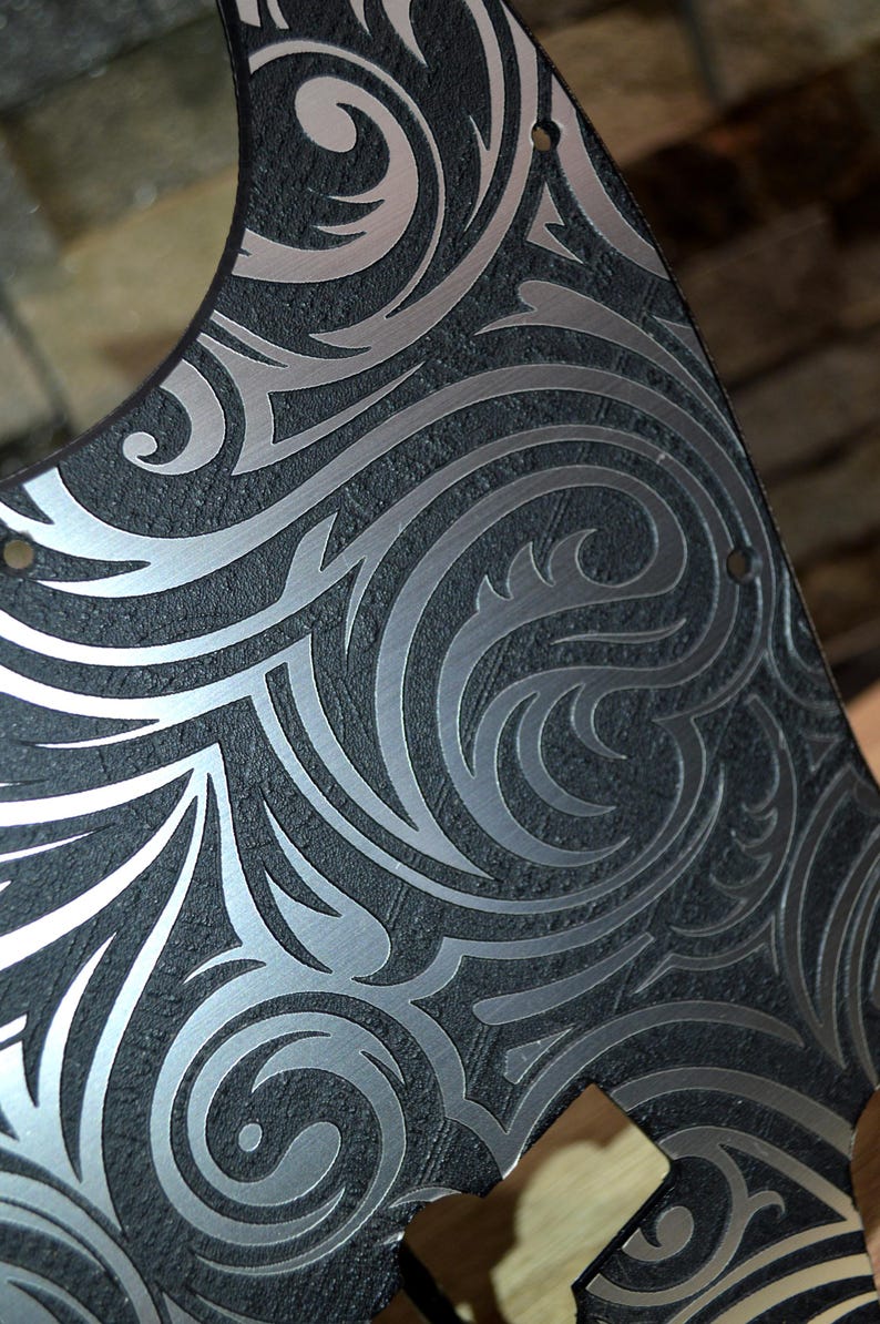 Faux Brushed Aluminum Double Textured Swirl Jazz Bass Pickguard Fits ...