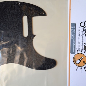 Custom Black Psychedelic Textured Pickguard - Fits Fender Telecaster ...