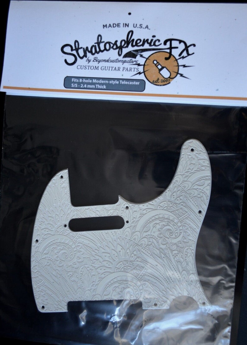 Custom White Psychedelic Textured Pickguard Fits Fender Telecaster USA ...