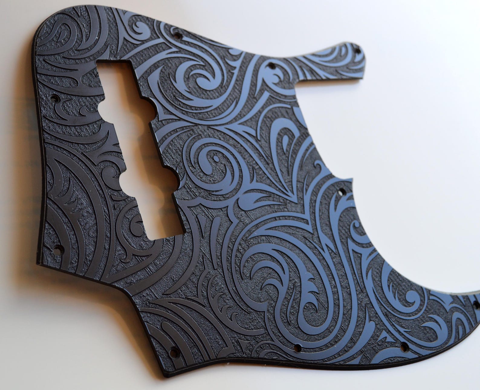 Custom Jazz Bass Pickguard J Bass Scratch Plate Black Double Textured ...