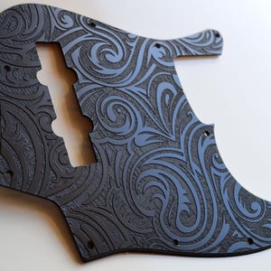 Custom Jazz Bass Pickguard J Bass Scratch Plate Black Double Textured ...