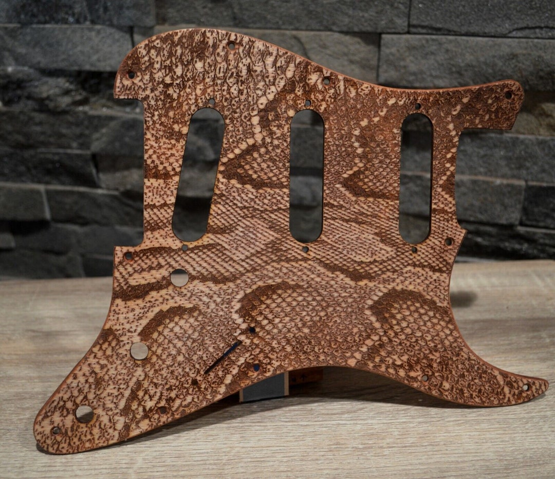 Custom Birch Snakeskin Textured Pickguard - Fits Fender Stratocaster ...