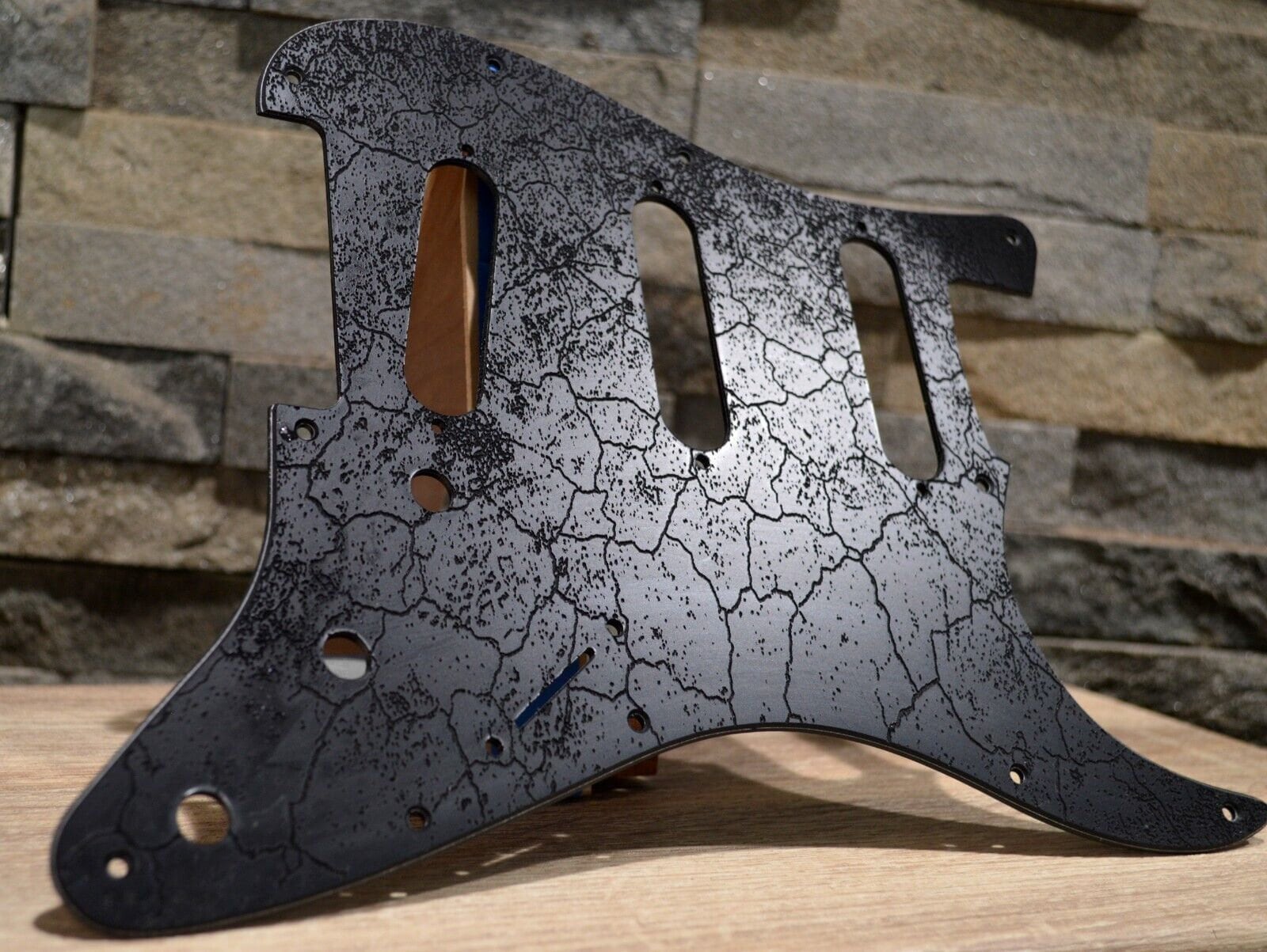 Custom Black Crackle Textured Pickguard Fits Fender Stratocaster USA ...