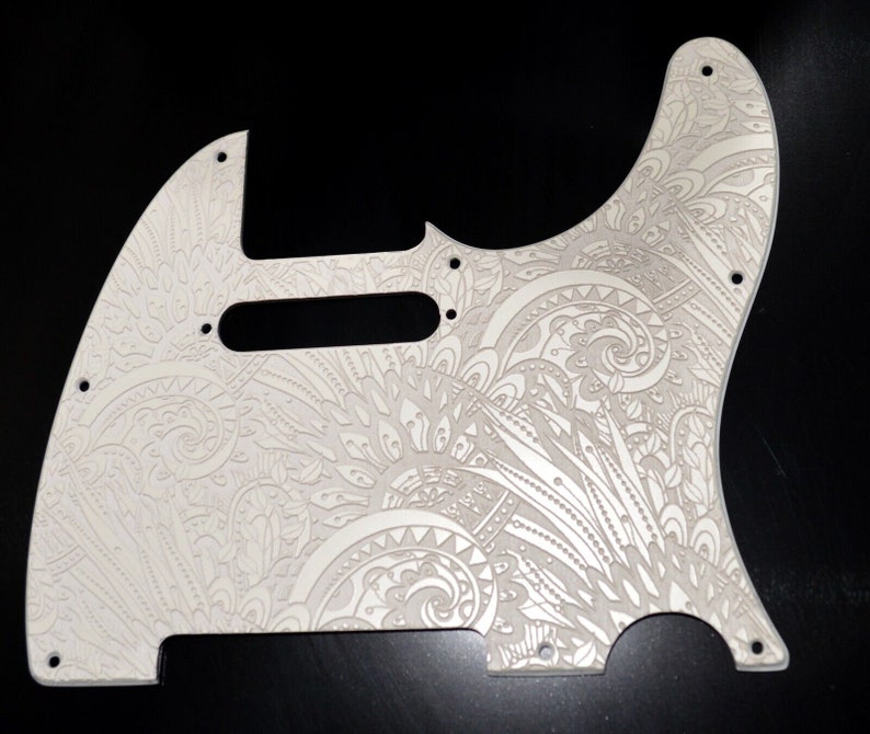 Custom White Psychedelic Textured Pickguard Fits Fender Telecaster USA ...