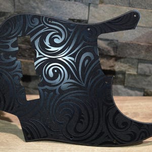 Custom Jazz Bass Pickguard J Bass Scratch Plate Black Double Textured ...