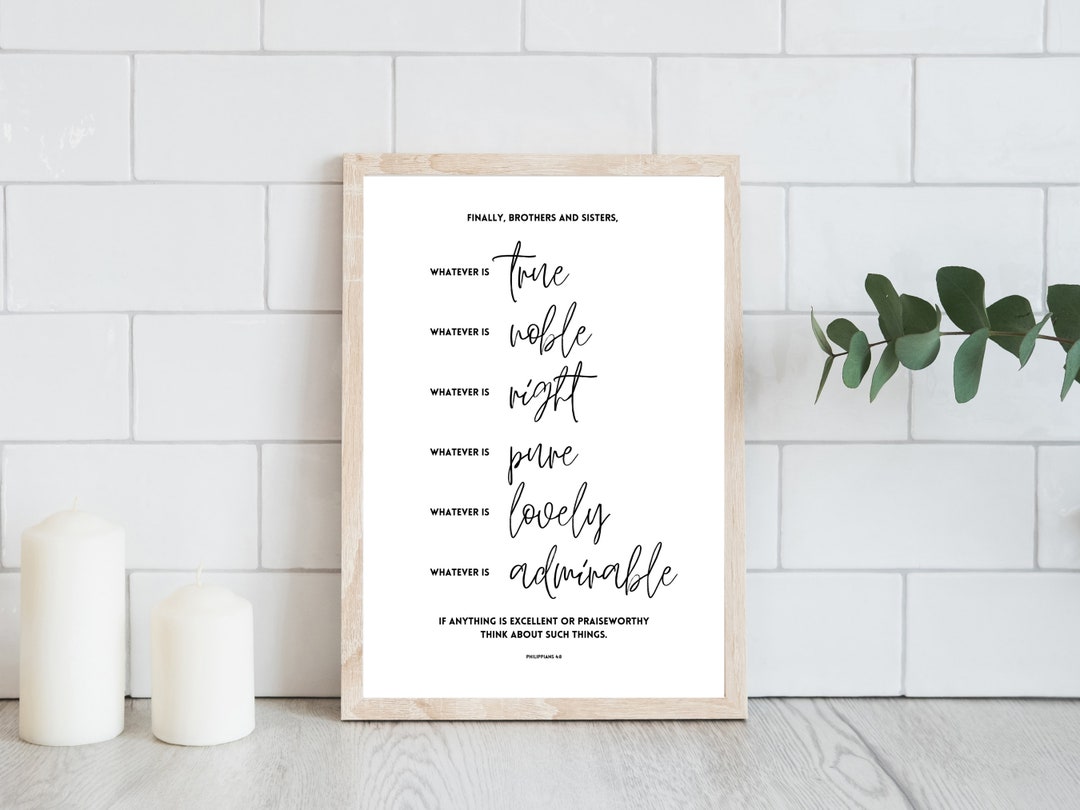 Whatever is True Wall Art Bible Verse Scripture Home Decor - Etsy