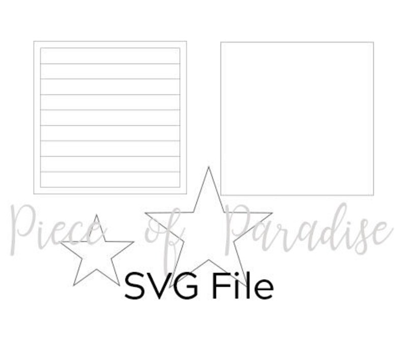 Square Flag Double Star SVG File - 8"x8" - Digital File to Use With ...