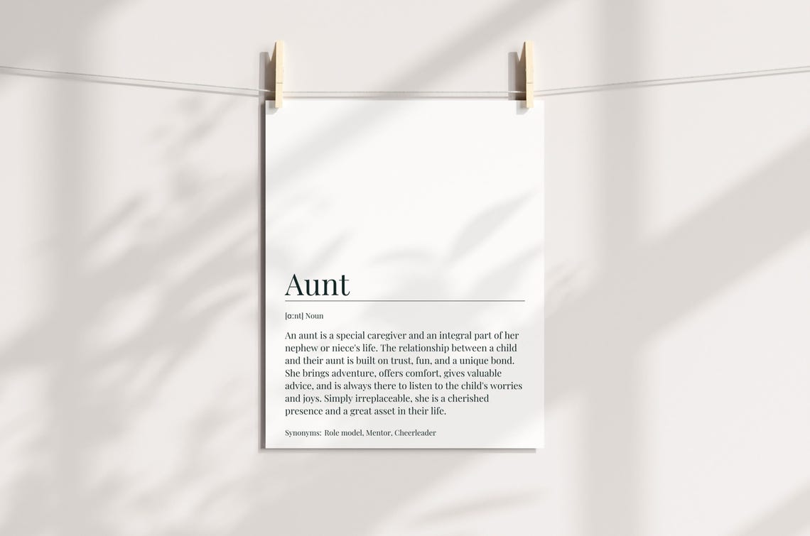 Definition Card Aunt Gift You're Going to Be Aunt Pregnancy ...