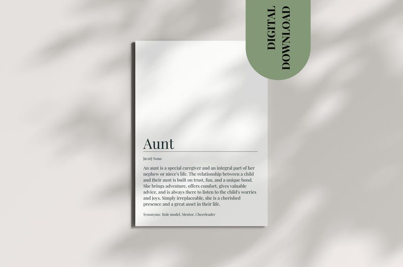 Definition Card Aunt Gift You're Going to Be Aunt Pregnancy ...