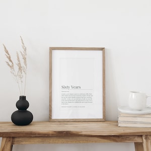 60th Birthday Card Present for Her Sixty Years Definition Card 60th ...