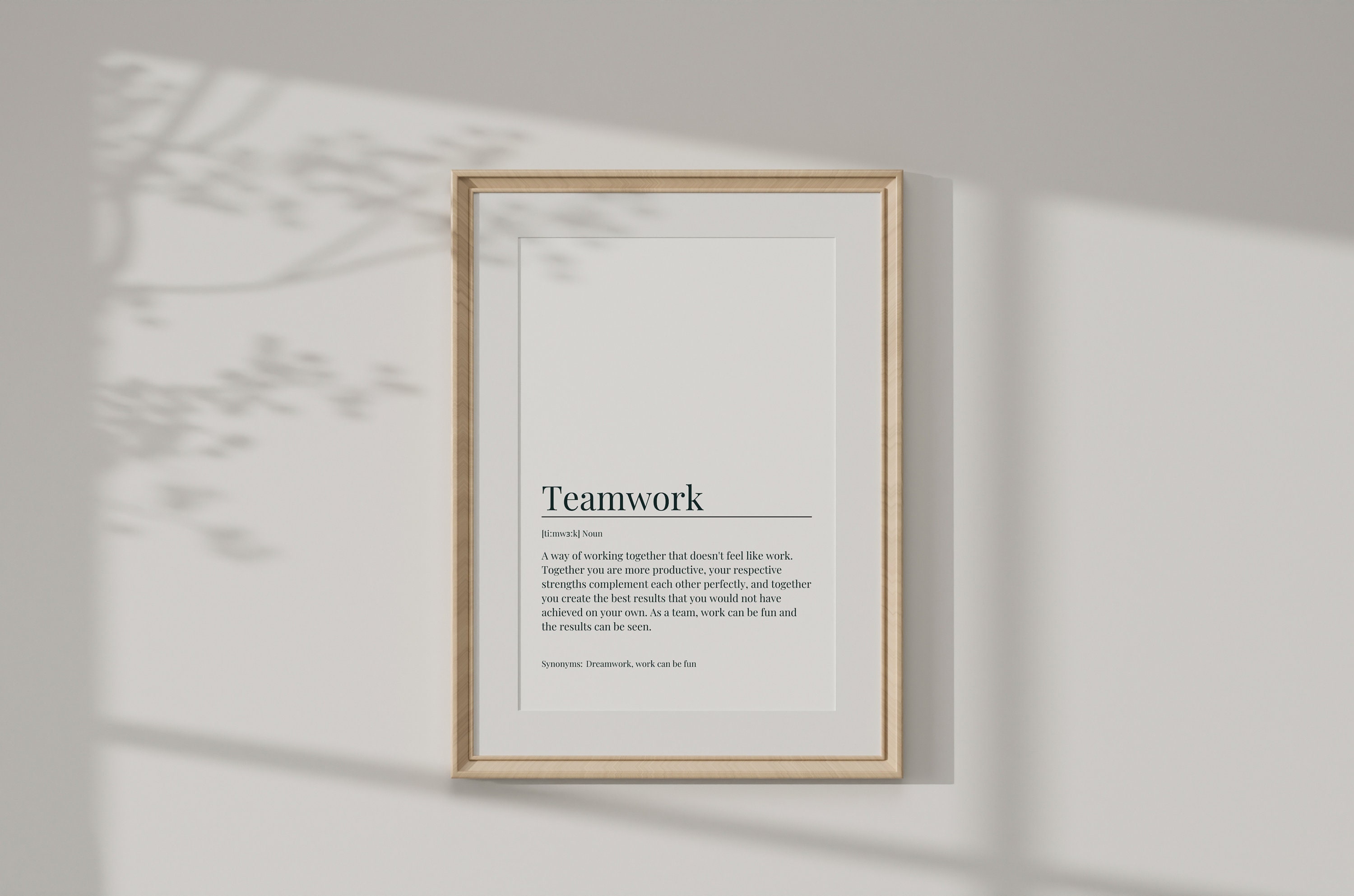 Postcard Teamwork Print, Dictionary Poster Team Teamwork Quote Teamwork ...