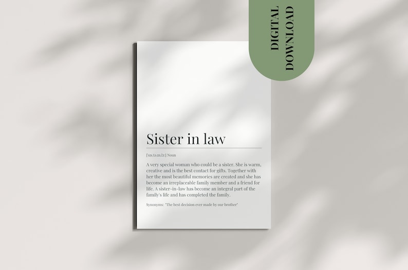 Postcard Sister in Law Definition Best Sister in Law Gift Christmas ...