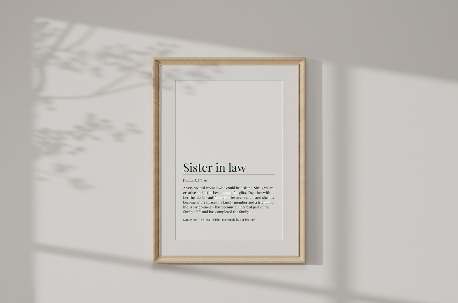 Postcard Sister in Law Definition Best Sister in Law Gift Christmas ...