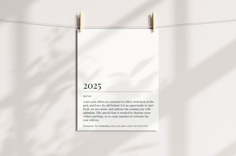Postcard 2025 Wall Art Definition New Year Hello 2025 Motivation New ...