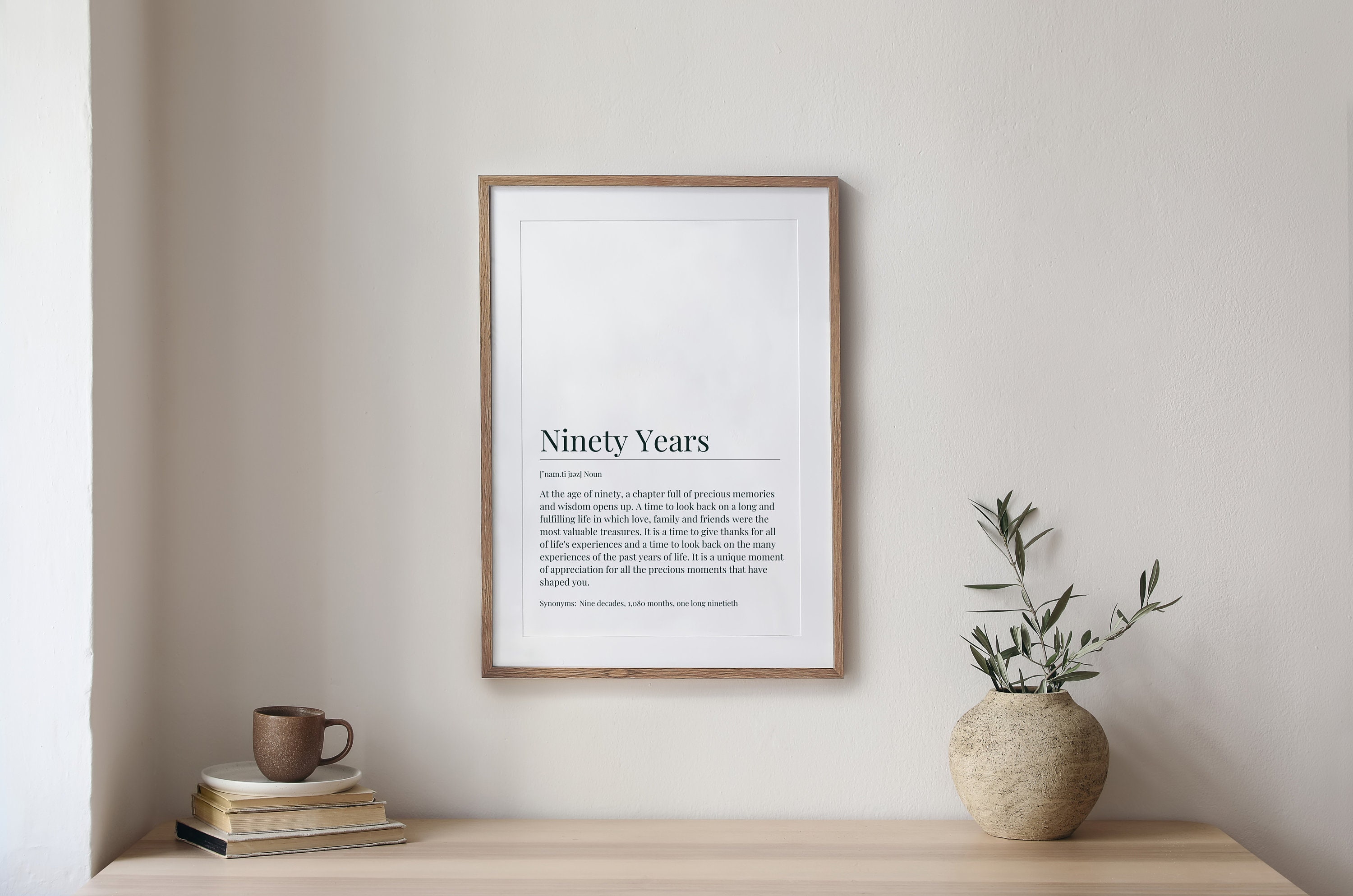 90th Birthday Present Ninety Years Anniversary Gift Card Definition ...