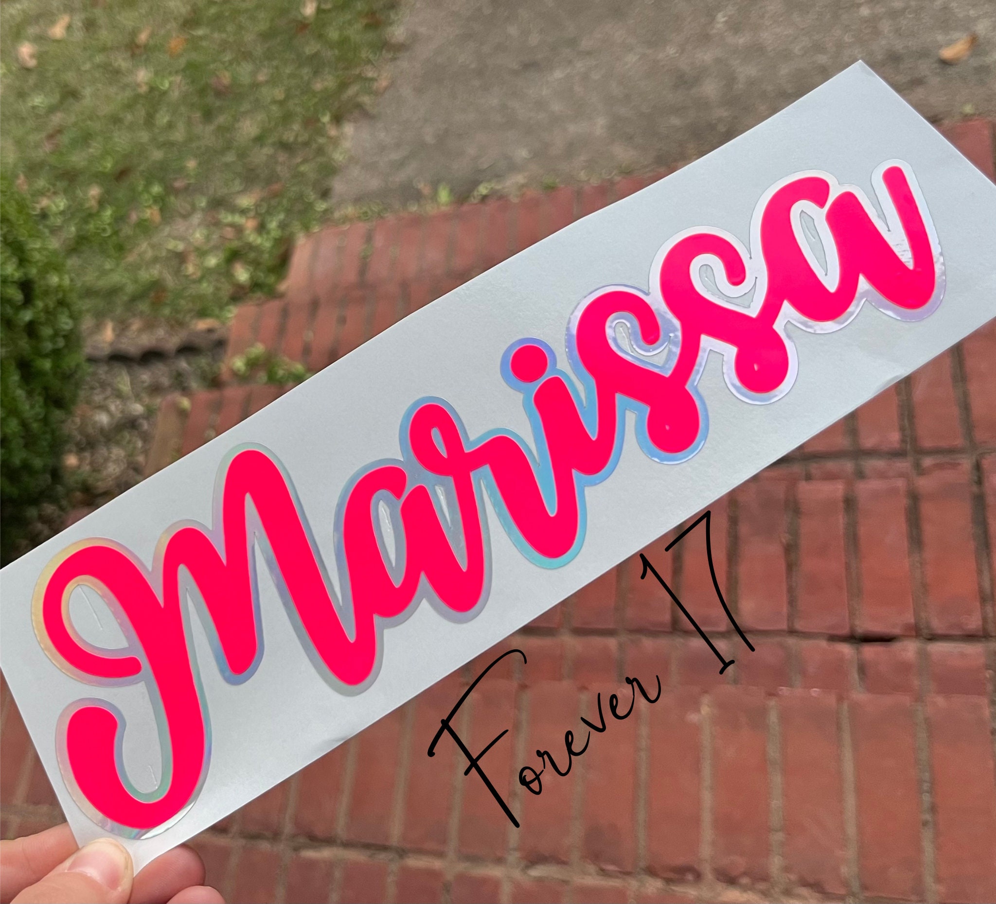 Personalized Holographic Neon Decal - Etsy