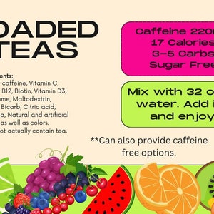 Aspartame Free Loaded Tea Packets on the Go - Etsy