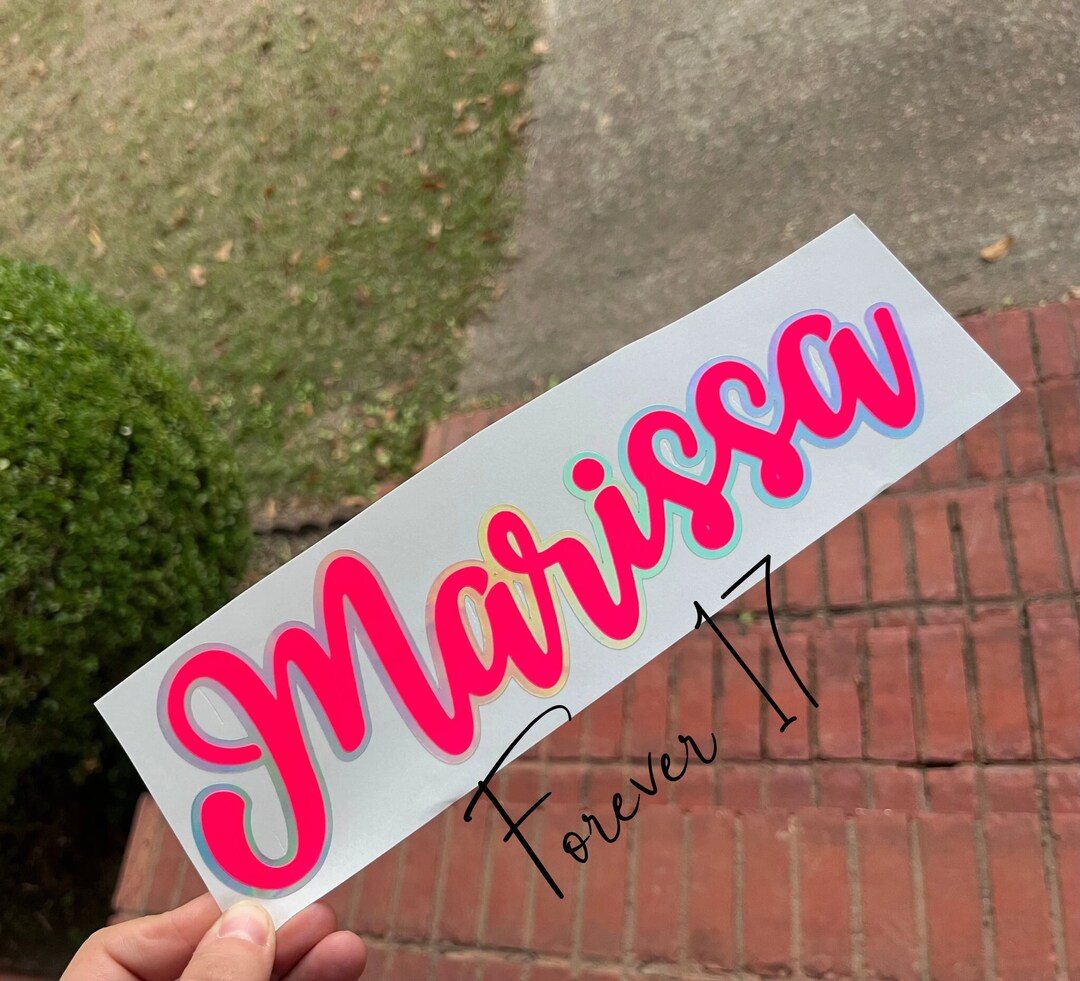 Personalized Holographic Neon Decal - Etsy
