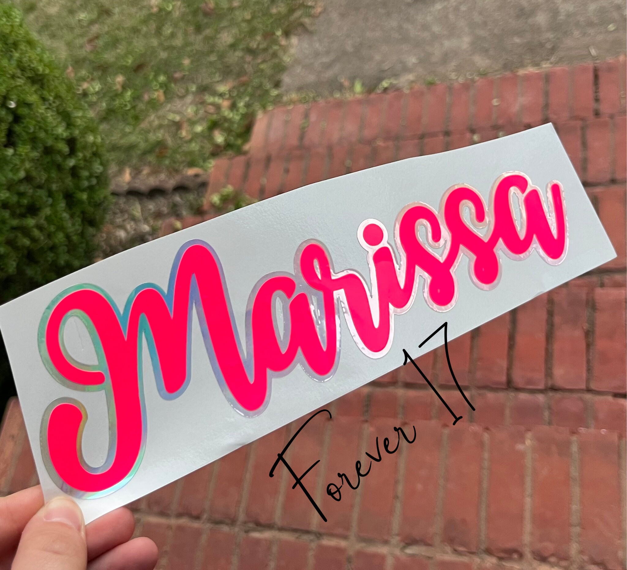 Personalized Holographic Neon Decal - Etsy