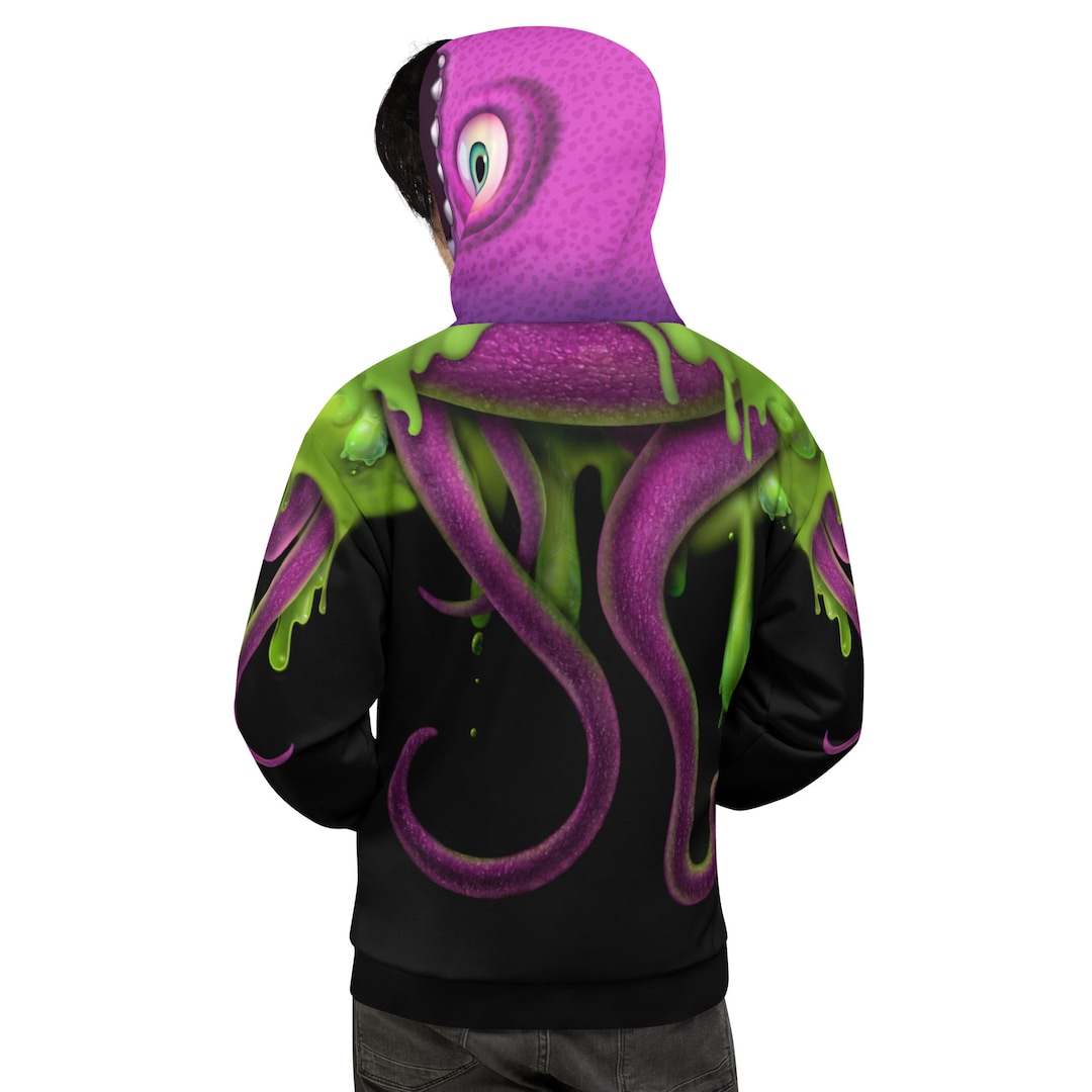 Chomp Monster Black Adult Unisex Hoodie Purple Tentacles - Etsy