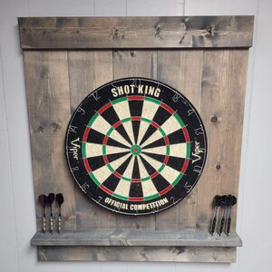Handcrafted Dart Board Backboard Rustic Wood Game Room Decor Standard Dartboard Size Free ...