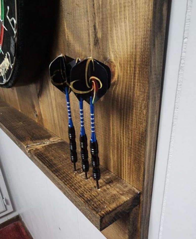 Handcrafted Dart Board Backboard Rustic Wood Game Room Decor Standard ...