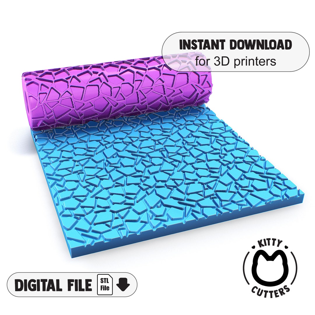 Giraffe Texture Roller Stl | Giraffe Spot Texture Roller Stl | Polymer ...