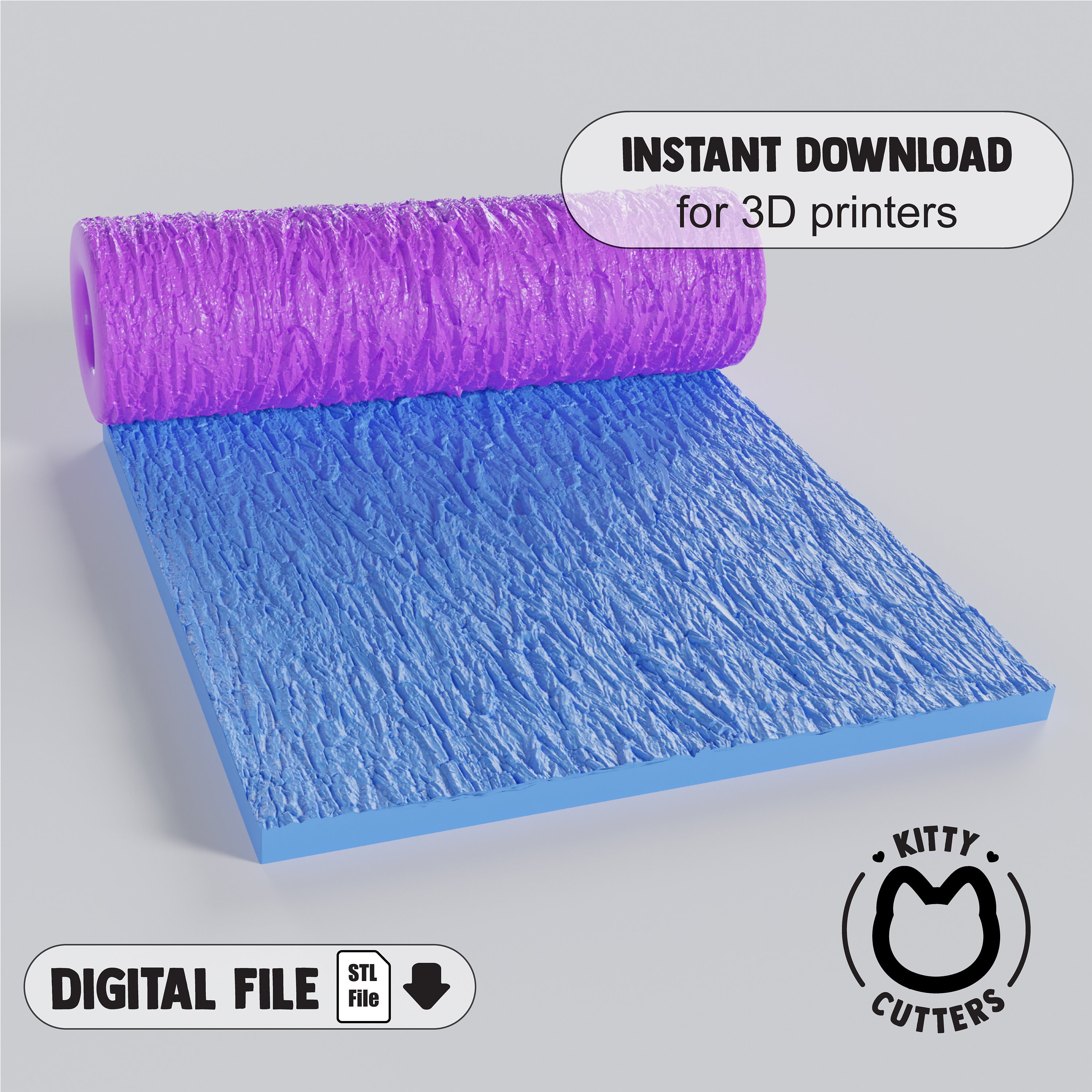 Bark Texture Roller Stl | Wood Texture Roller Stl File | Polymer Clay ...