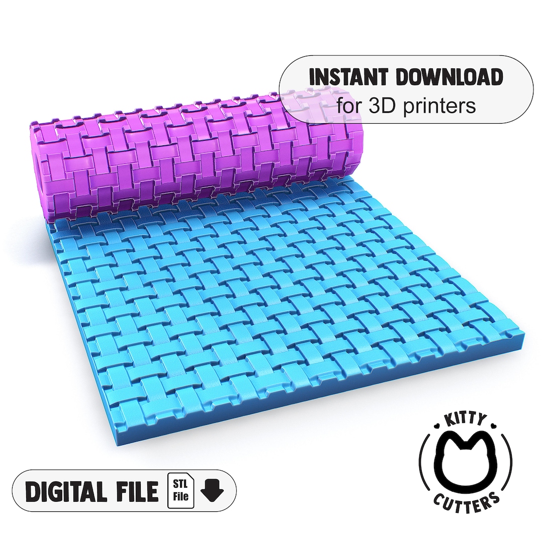 Basketball Weave Texture Roller Stl | Polymer Clay Texture Roller Stl ...