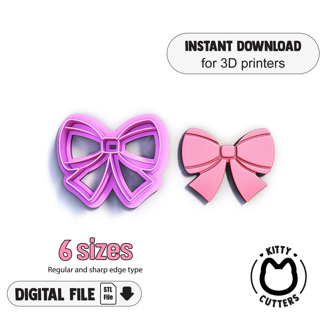 Bow Polymer Clay Cutter Stl File | Bow Clay Cutters STL | Ribbon ...
