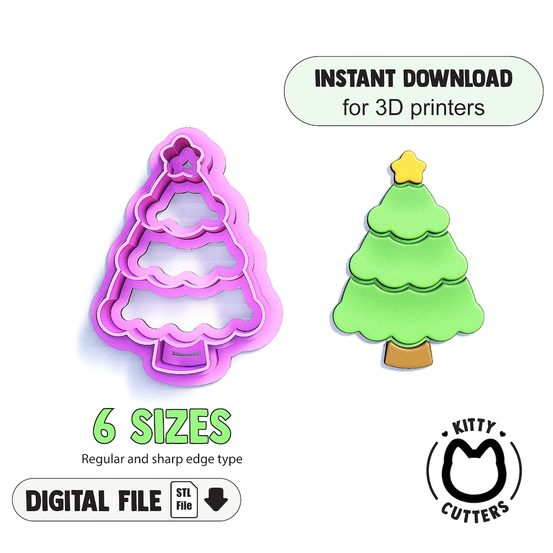 Tree Polymer Clay Cutter Stl File | Festive Clay Cutters STL | Holiday ...