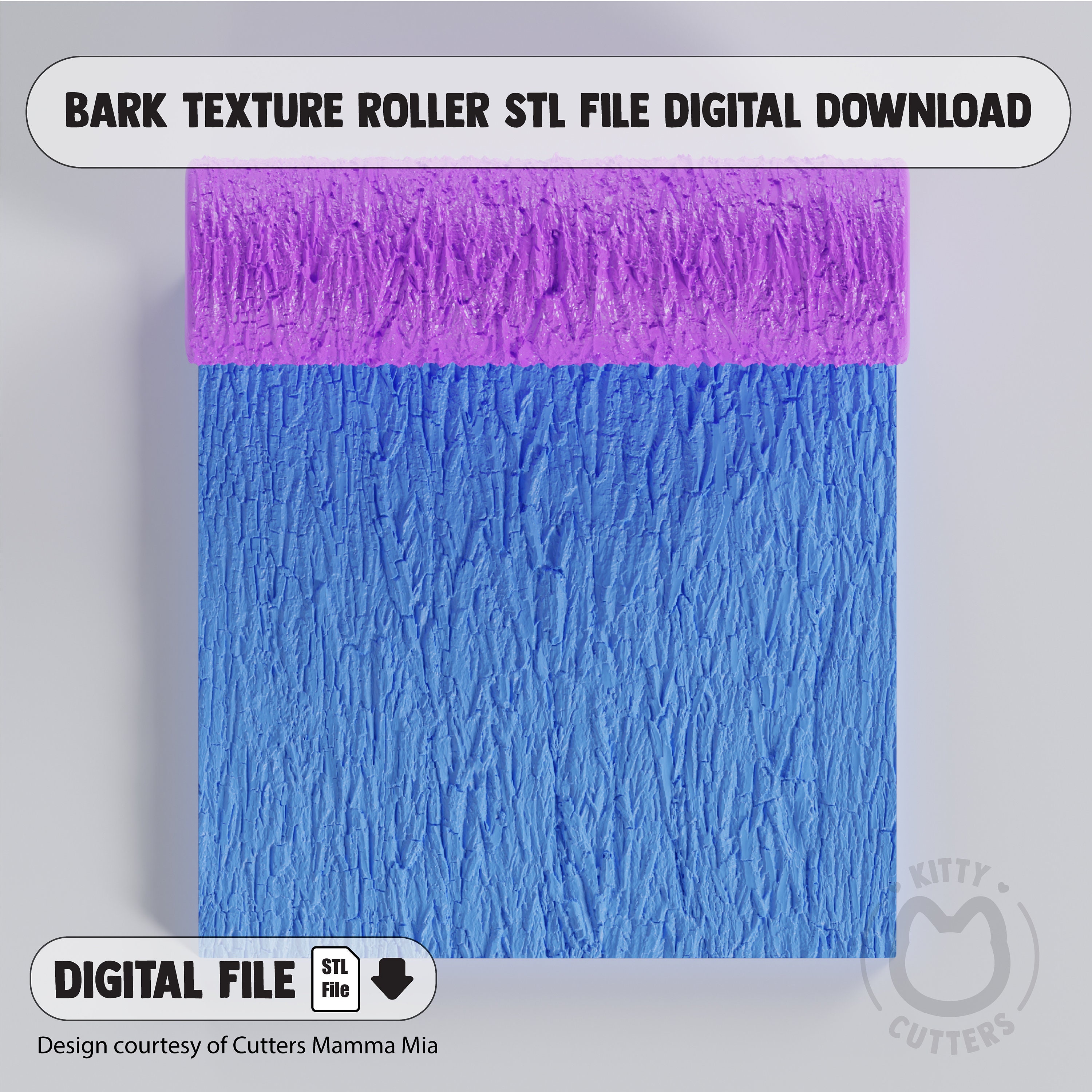 Bark Texture Roller Stl | Wood Texture Roller Stl File | Polymer Clay ...