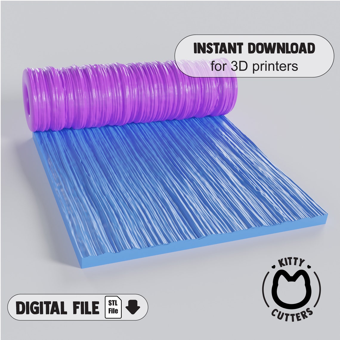 Wood Texture Roller Stl File | Bark Texture Roller Stl | Polymer Clay ...