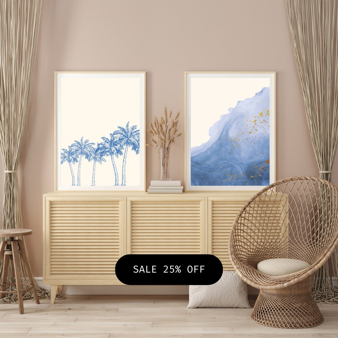 Beachy Vibes Poster Set,coastal Art Bundle,set of 6 Beach-themed Prints ...