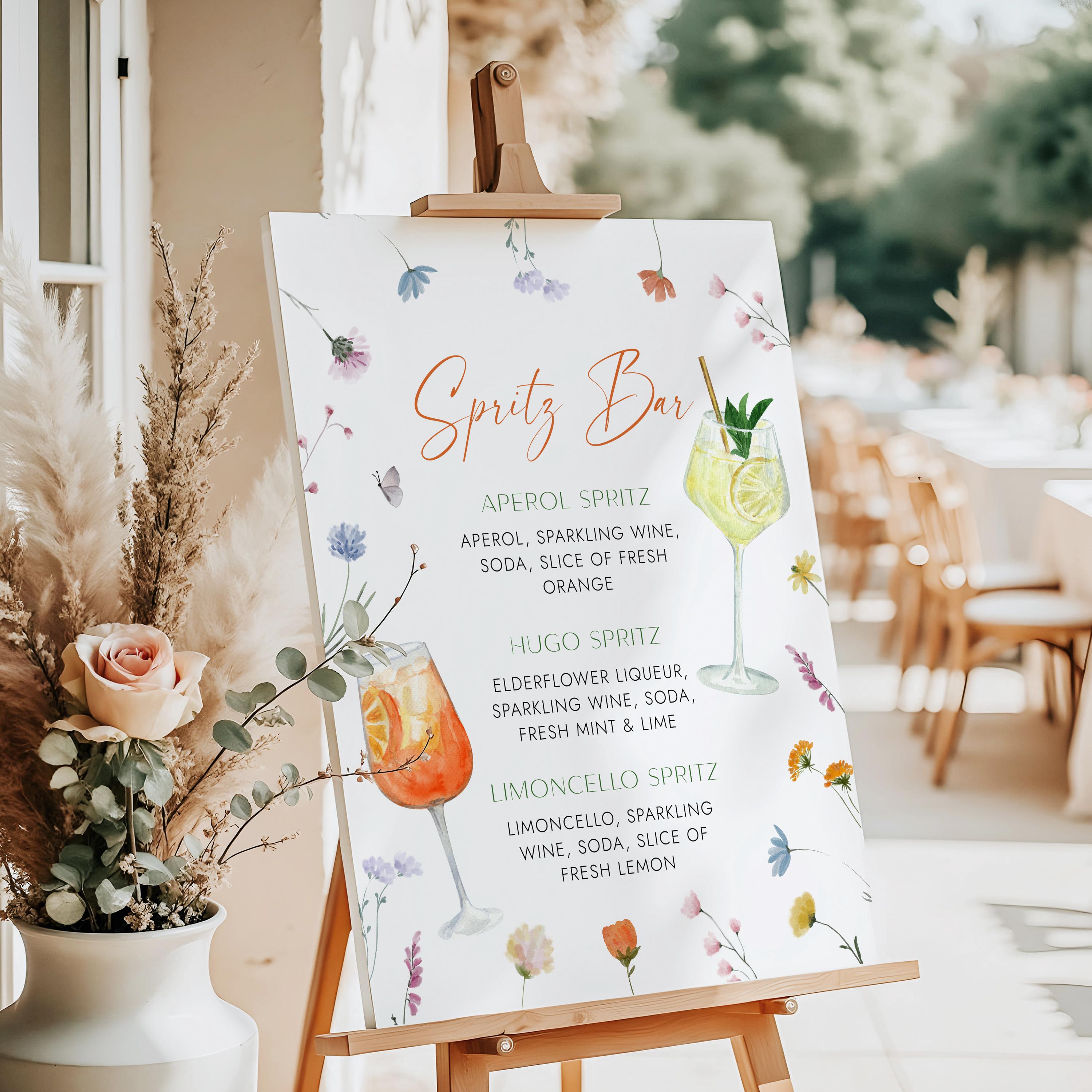 Wildflower Spritz Bar Sign Floral Spritz Station Sign Love at First ...