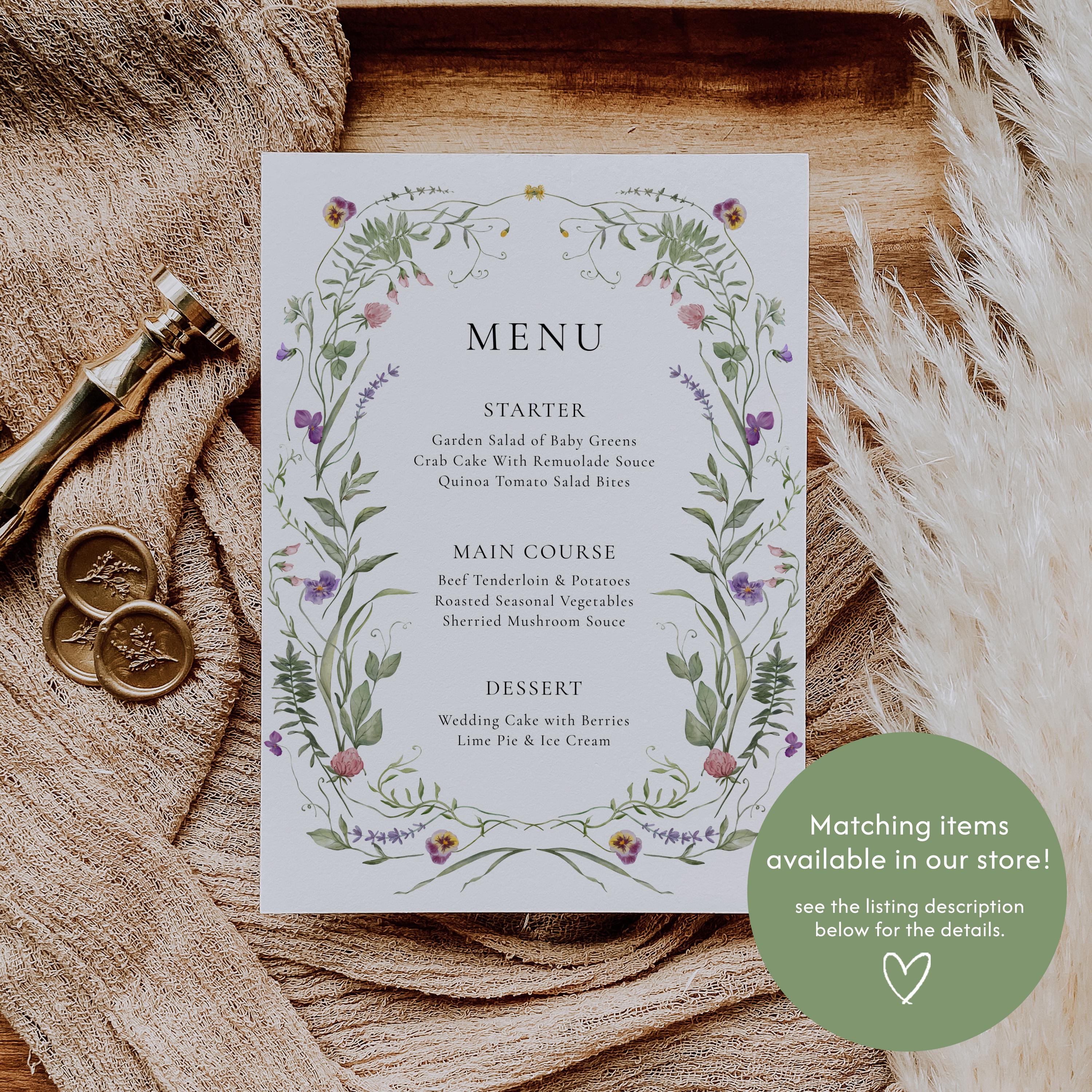 Wildflower Table Numbers Wedding Template Editable Pastel Floral Table ...