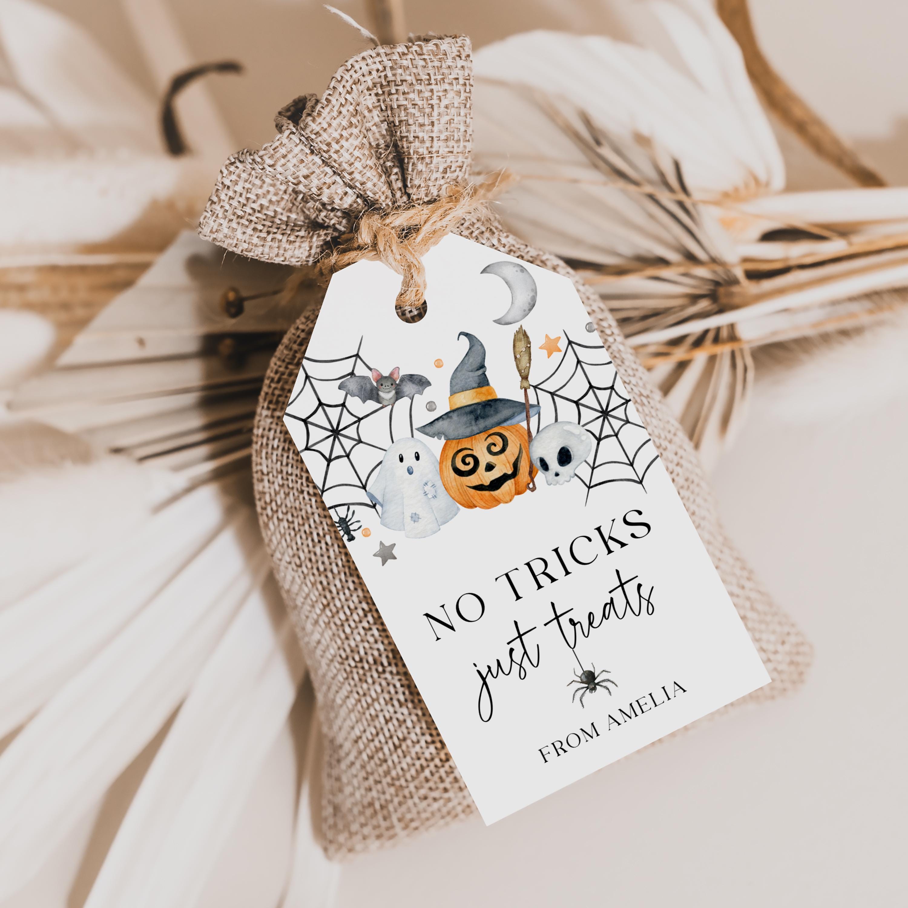 Editable Halloween Favor Tag Template Spooky Halloween Party Tag No ...