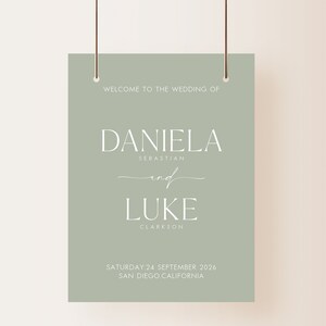 Sage Green Wedding Welcome Sign Template Green Welcome Signage ...