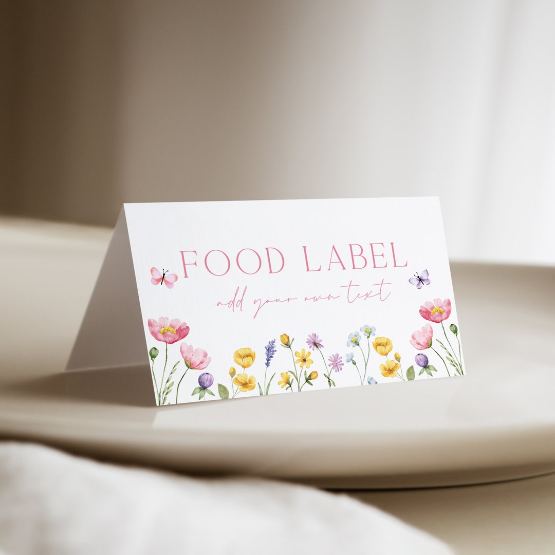 Wildflower Food Label Template Spring Flowers Food Label Floral Baby ...