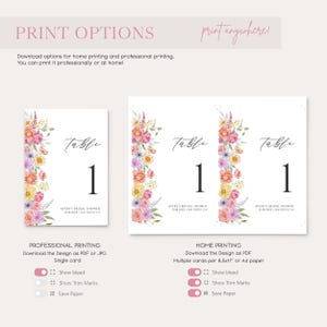 Pastel Floral Table Number Template Editable Spring Flowers Bridal ...